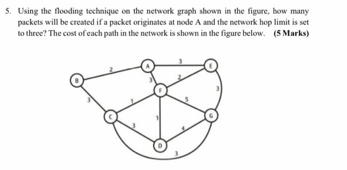 Solved 5 Using The Flooding Technique On The Network Graph