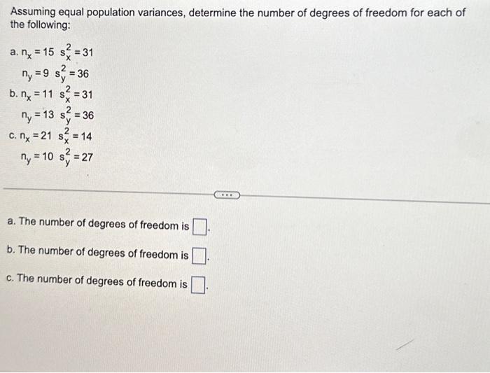 Solved Assuming equal population variances, determine the | Chegg.com