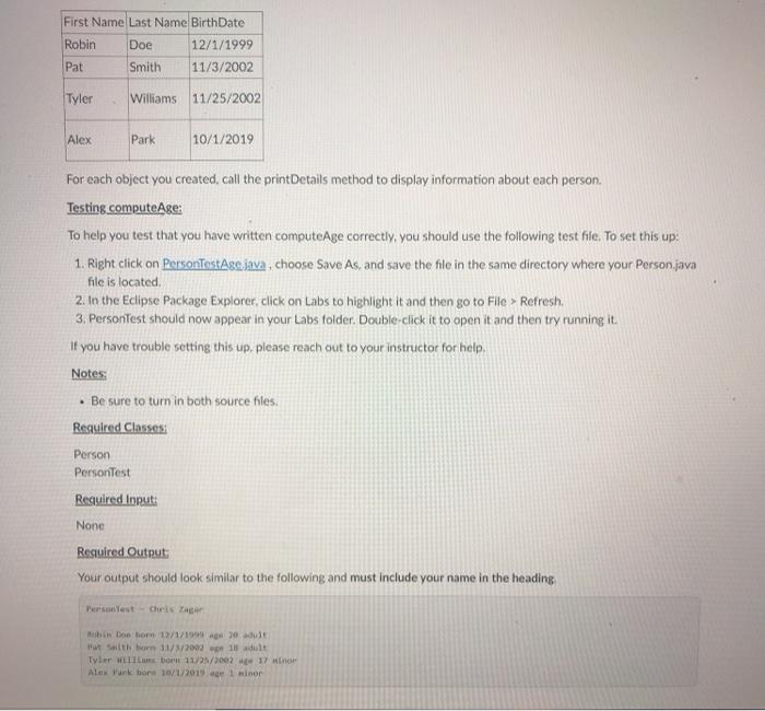 Solved Person Class Problem Description: In this project, | Chegg.com