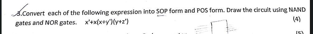 Solved 3. Convert each of the following expression into SOP | Chegg.com