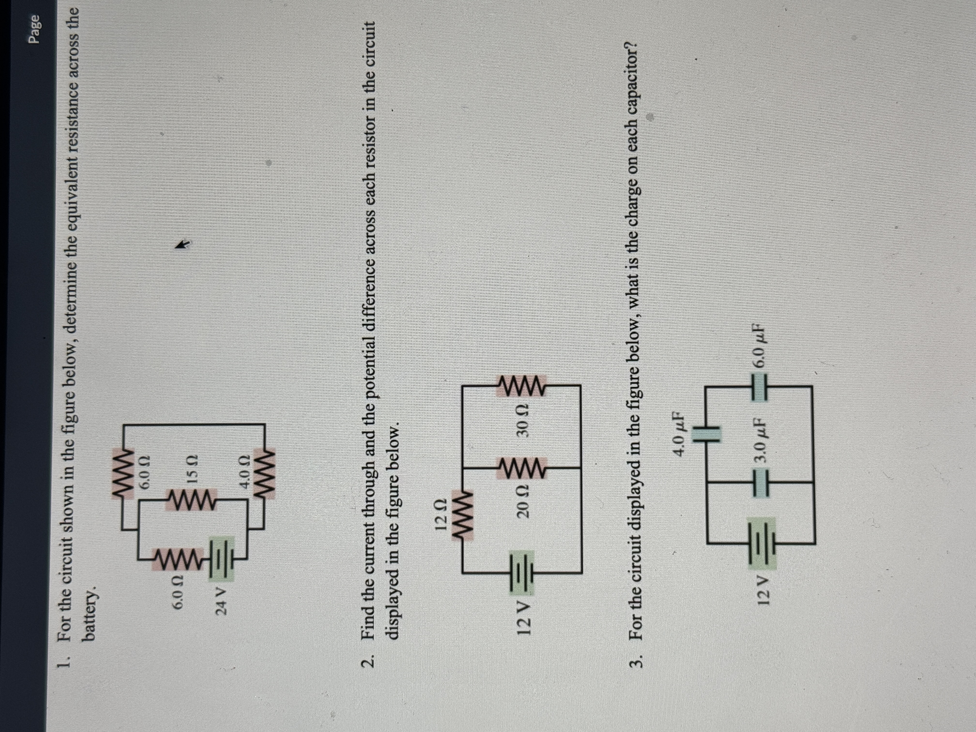 Solved 1. ﻿For the circuit shown in the figure below, | Chegg.com