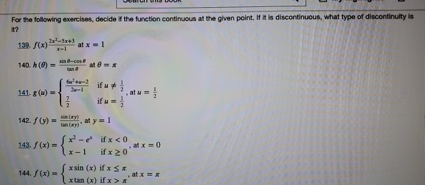 Solved For the following exercises, decide if the function | Chegg.com