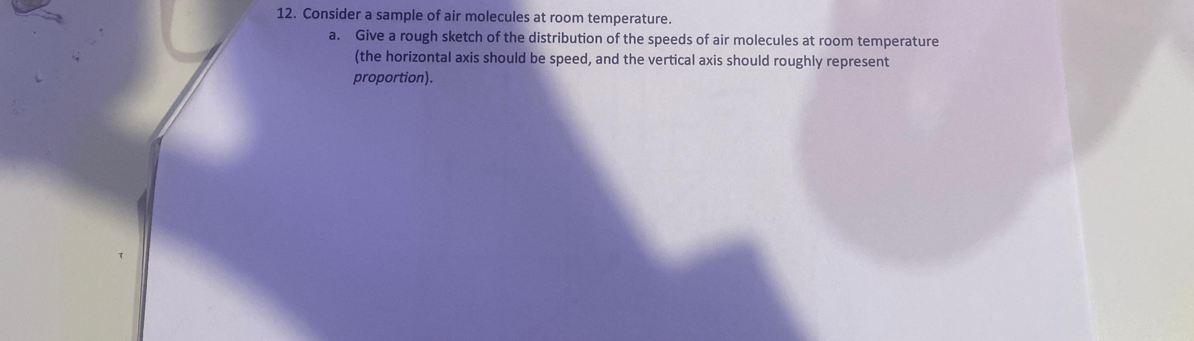 Solved Consider a sample of air molecules at room | Chegg.com