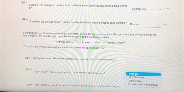 Solved Compare your average density for the regularly-shaped | Chegg.com