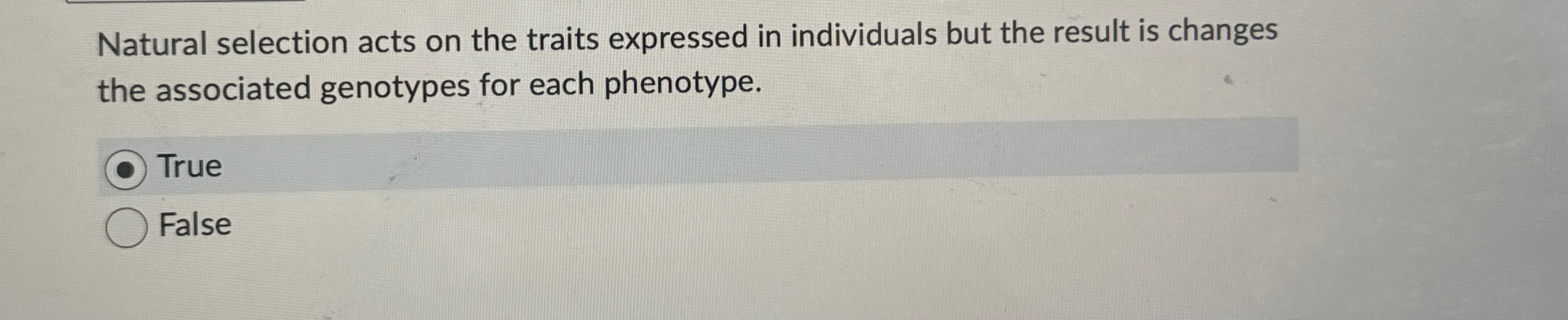 Natural selection acts on the traits expressed in | Chegg.com