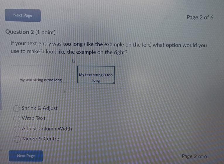 Solved Page 2 ﻿of 6Question 2 (1 ﻿point)If your text entry | Chegg.com