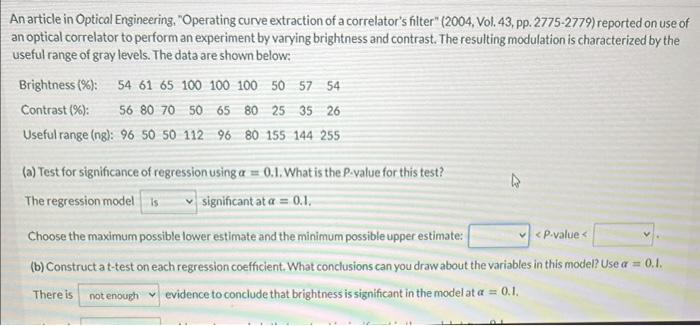 Solved An article in Optical Engineering, "Operating curve | Chegg.com