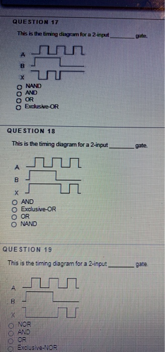 Solved QUESTION 17 This is the timing diagram for a 2-input | Chegg.com