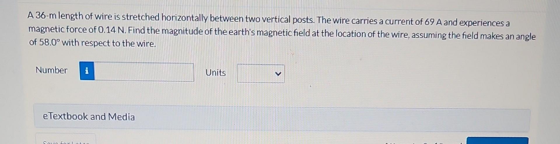 Solved A 36-m length of wire is stretched horizontally | Chegg.com Solved A 36-m length of wire is stretched horizontally | Chegg.com