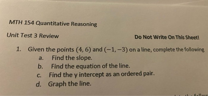 Solved MTH 154 Quantitative Reasoning Unit Test 3 Review Do | Chegg.com