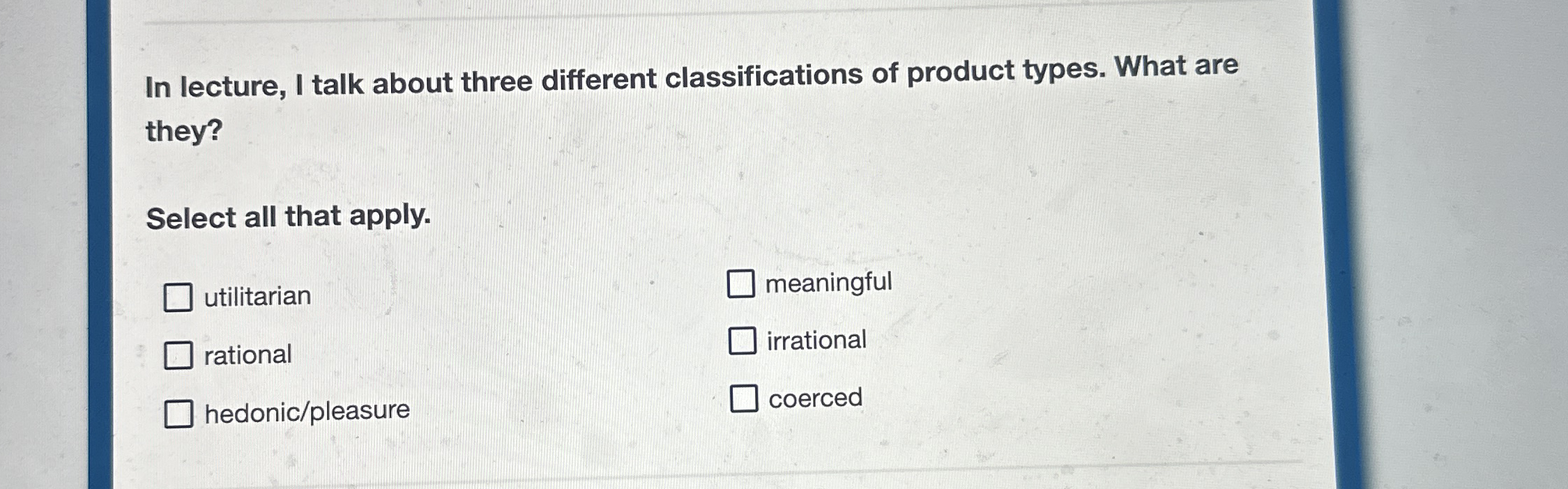 Solved In lecture, I talk about three different | Chegg.com