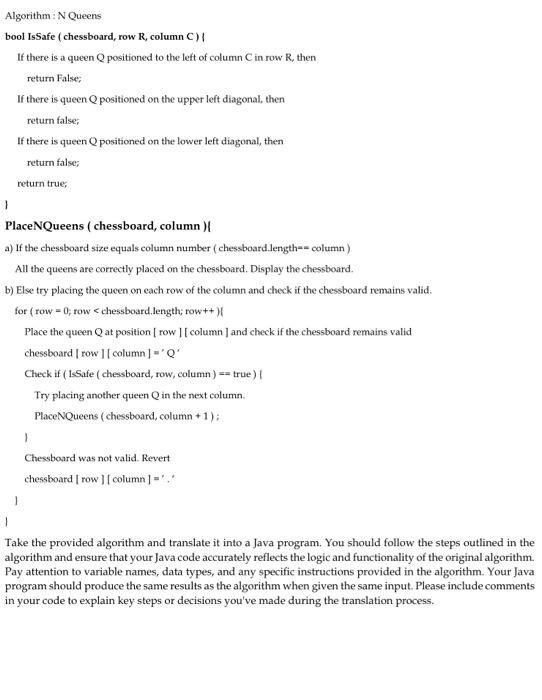 Solved Question 1: (1 Point) The N-Queen Problem N Queens | Chegg.com