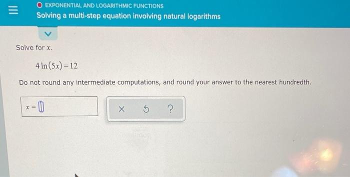 Solved III O EXPONENTIAL AND LOGARITHMIC FUNCTIONS Solving | Chegg.com