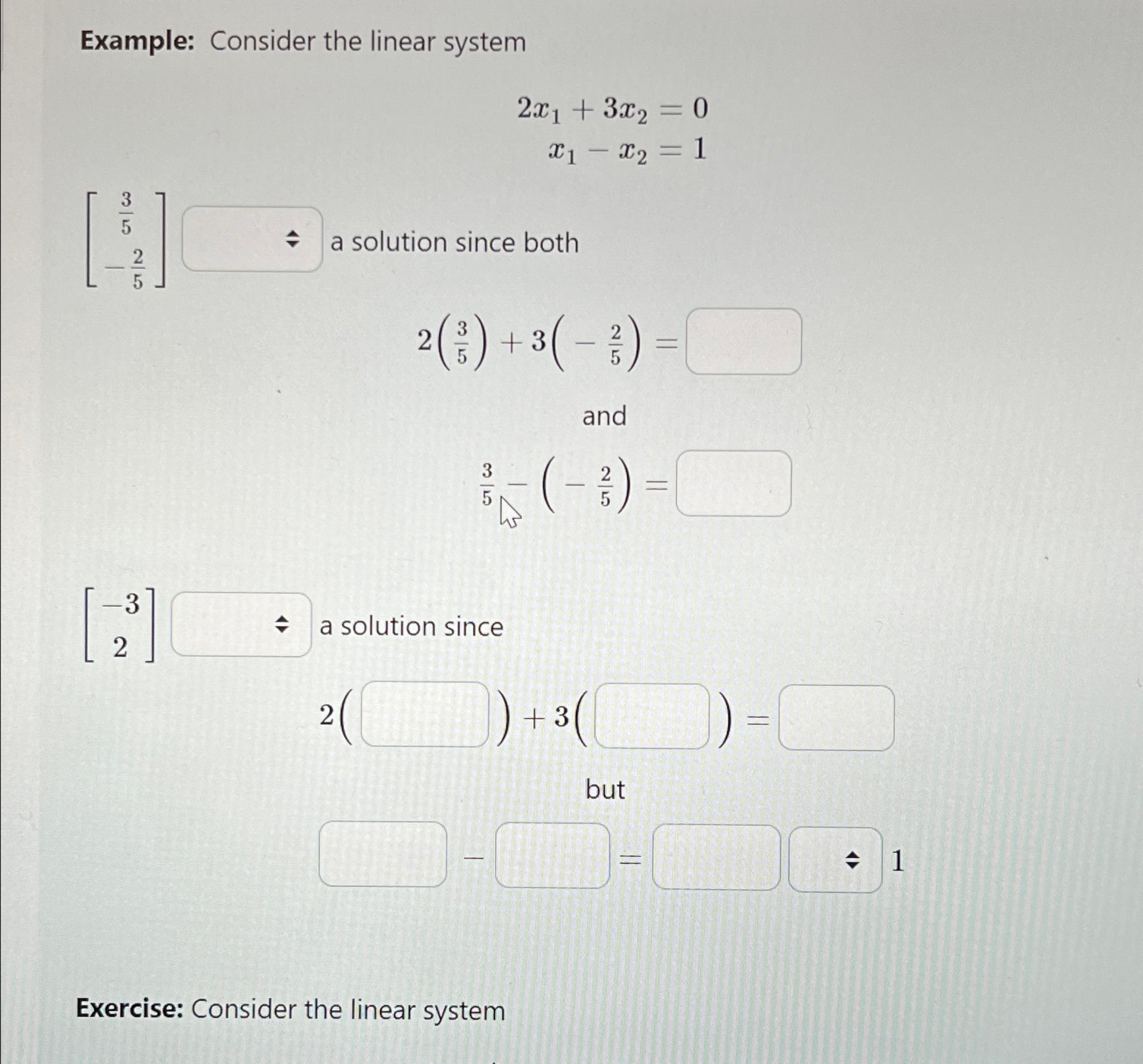 Solved Example: Consider the linear | Chegg.com