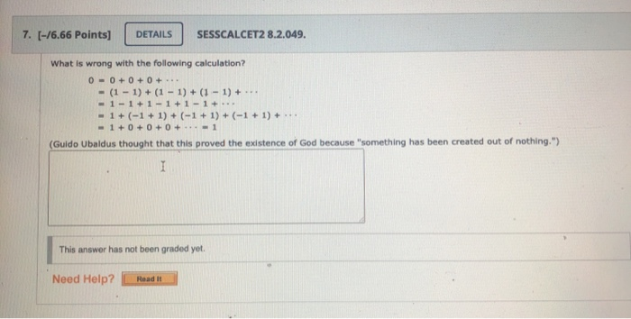 Solved 7. [-/6.66 Points) DETAILS SESSCALCET2 8.2.049. What | Chegg.com