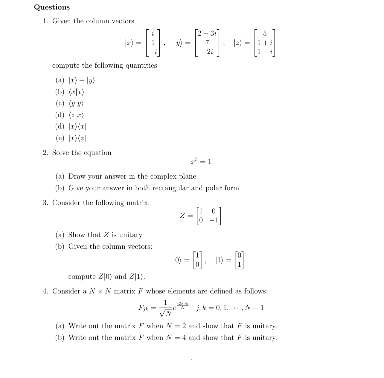 QuestionsGiven the column vectors|x:||compute the | Chegg.com