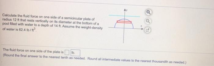 Solved Calculate the fluid force on one side of a | Chegg.com