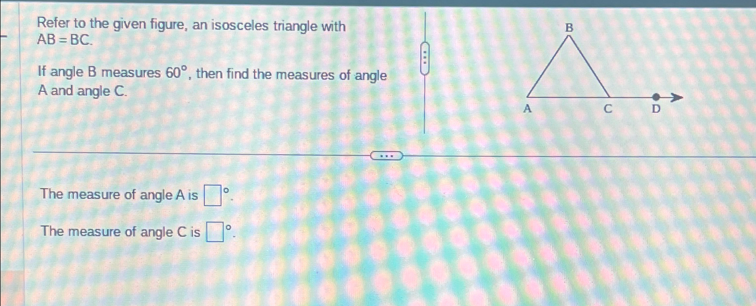 Solved Refer to the given figure, an isosceles triangle with | Chegg.com