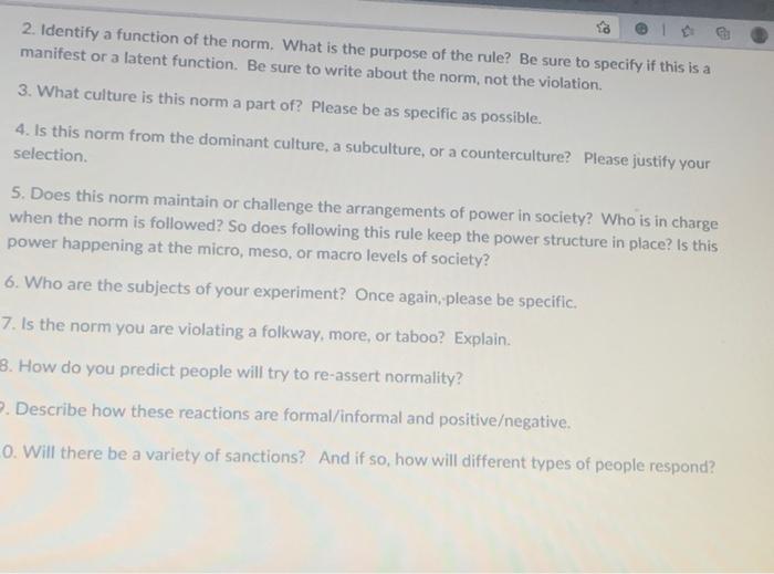 Design an ethnomethodological breaching experiment. | Chegg.com