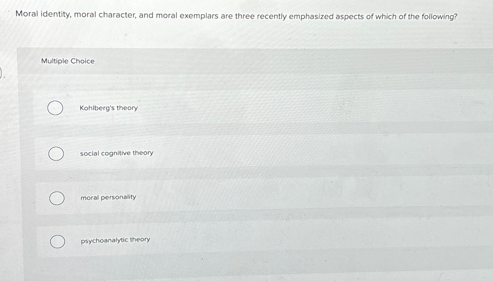 Solved Moral identity, moral character, and moral exemplars | Chegg.com