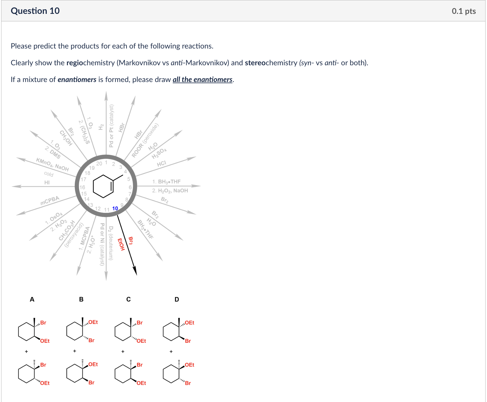 Please predict the products for each of the following | Chegg.com