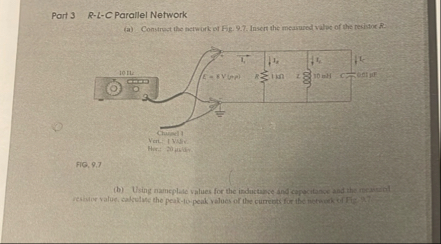 Port 3 ﻿R-L-C Parallel Network FiG. 9.7(b) ﻿Using | Chegg.com