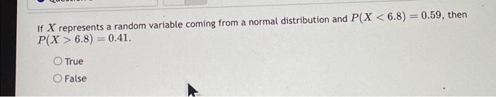 Solved If X represents a random variable coming from a | Chegg.com
