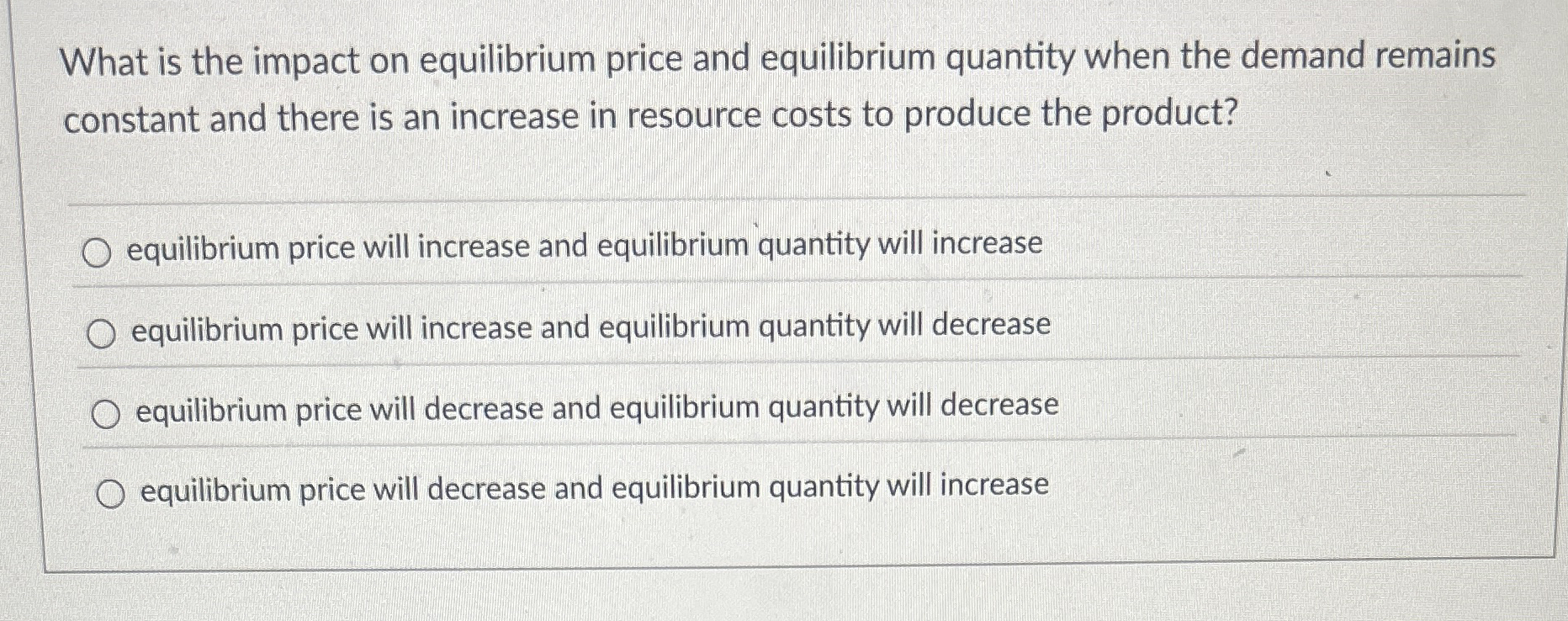 Solved What is the impact on equilibrium price and | Chegg.com