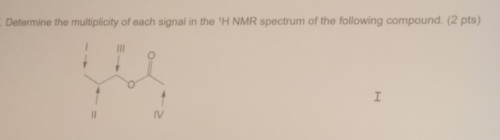 Solved Determine the multiplicity of each signal in the 'H | Chegg.com