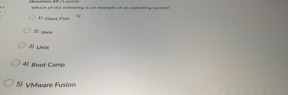 Solved Question 69 (1 ﻿point)Which of the following is an | Chegg.com
