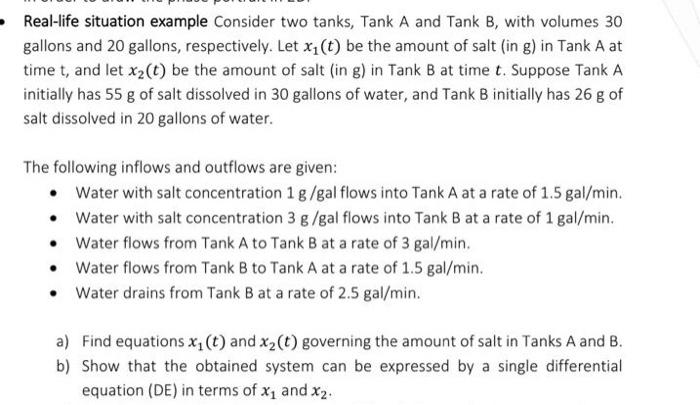Solved Real-life situation example Consider two tanks, Tank | Chegg.com