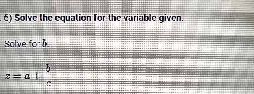 Solved Solve the equation for the variable given Solve for | Chegg.com