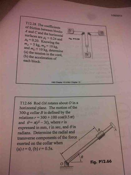 Solved The coefficients of friction between blocks A and C | Chegg.com