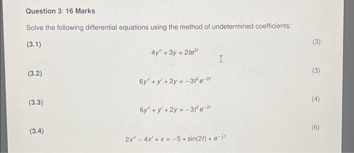 Solved Solve the following differential equations using the | Chegg.com