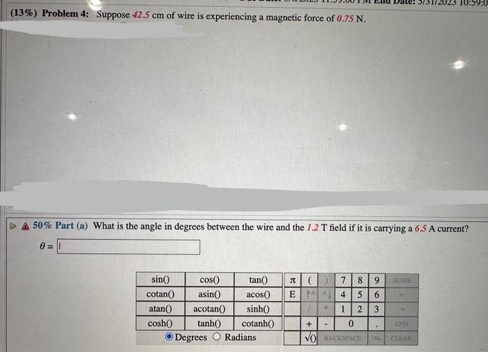 Solved (13\%) Problem 4: Suppose 42.5 cm of wire is | Chegg.com