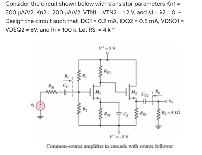 Solved Consider the circuit shown below with transistor | Chegg.com