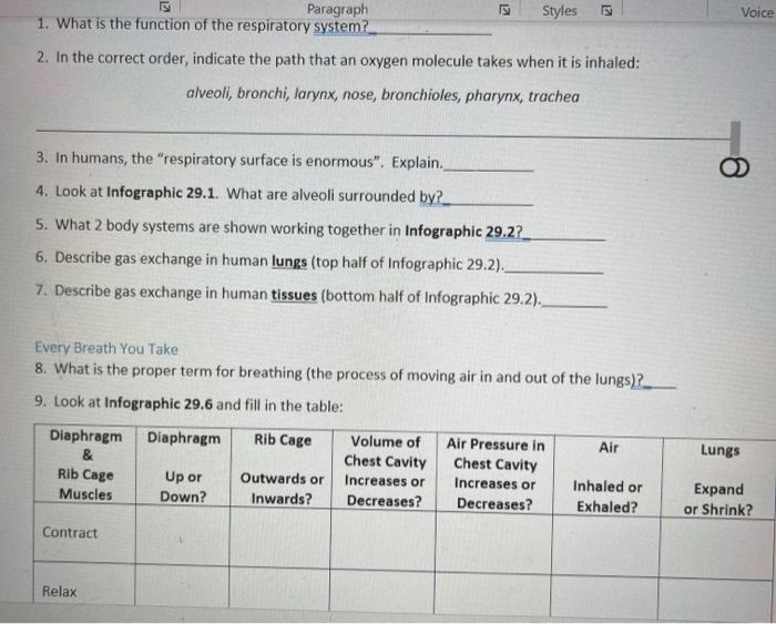Solved Paragraph 1. What is the function of the respiratory | Chegg.com