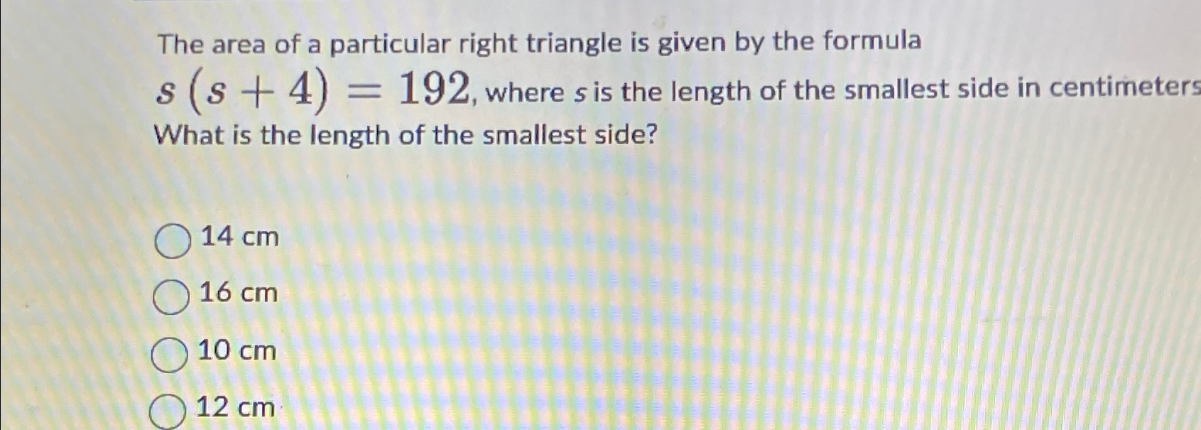 Solved The area of a particular right triangle is given by | Chegg.com