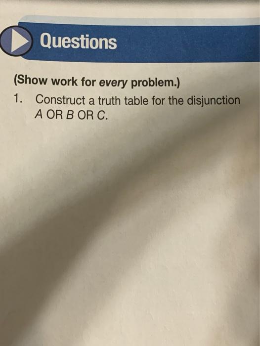 Solved Questions (Show work for every problem.) 1. Construct | Chegg.com