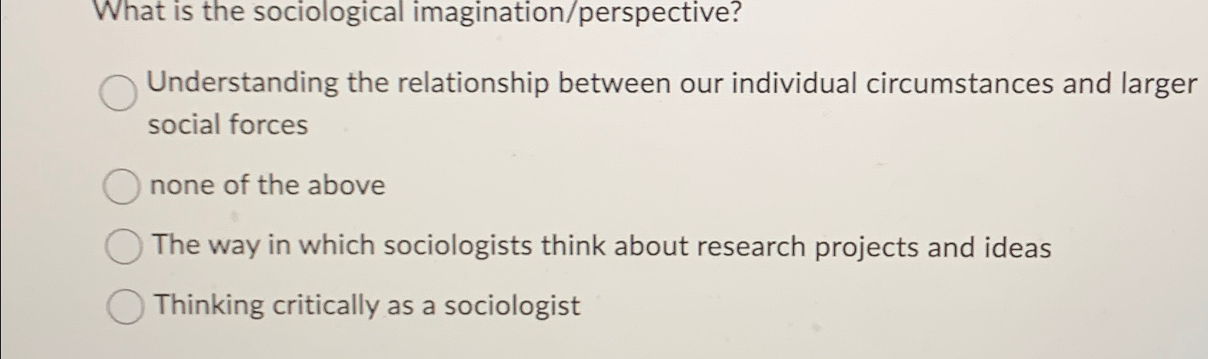 Solved What is the sociological | Chegg.com