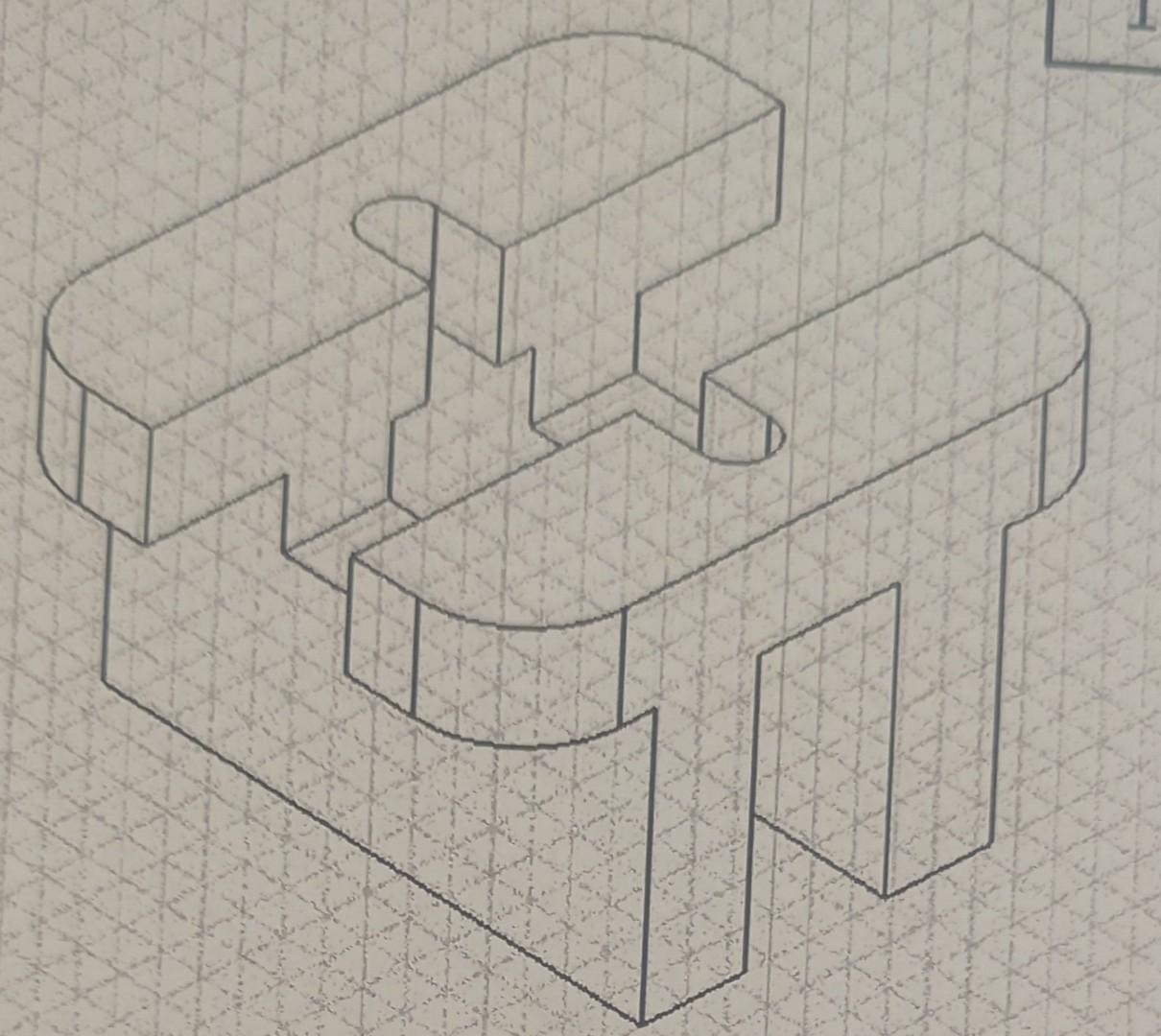 Solved draw front, top and side view also with hidden or | Chegg.com