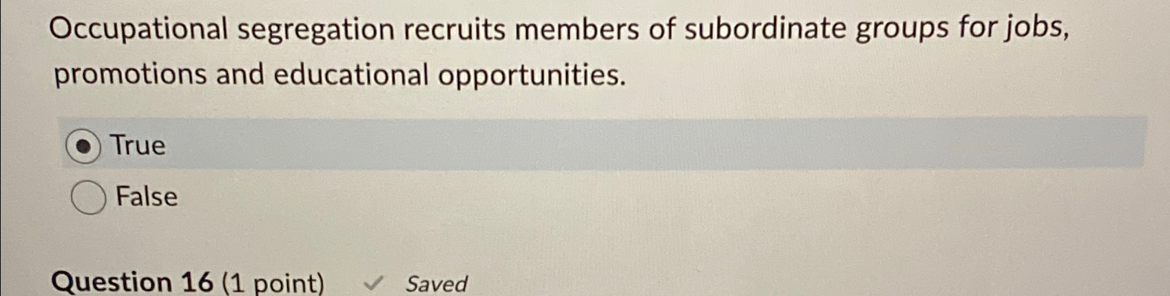 Solved Occupational segregation recruits members of | Chegg.com