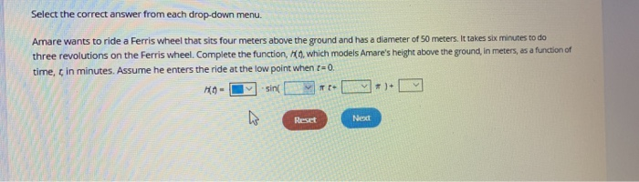 Solved Select the correct answer from each drop-down menu. | Chegg.com