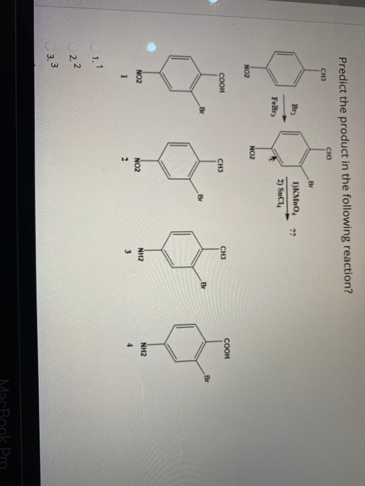 Solved Predict the product in the following reaction? CH3 | Chegg.com