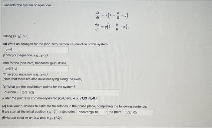 Solved Consider the system of equations | Chegg.com