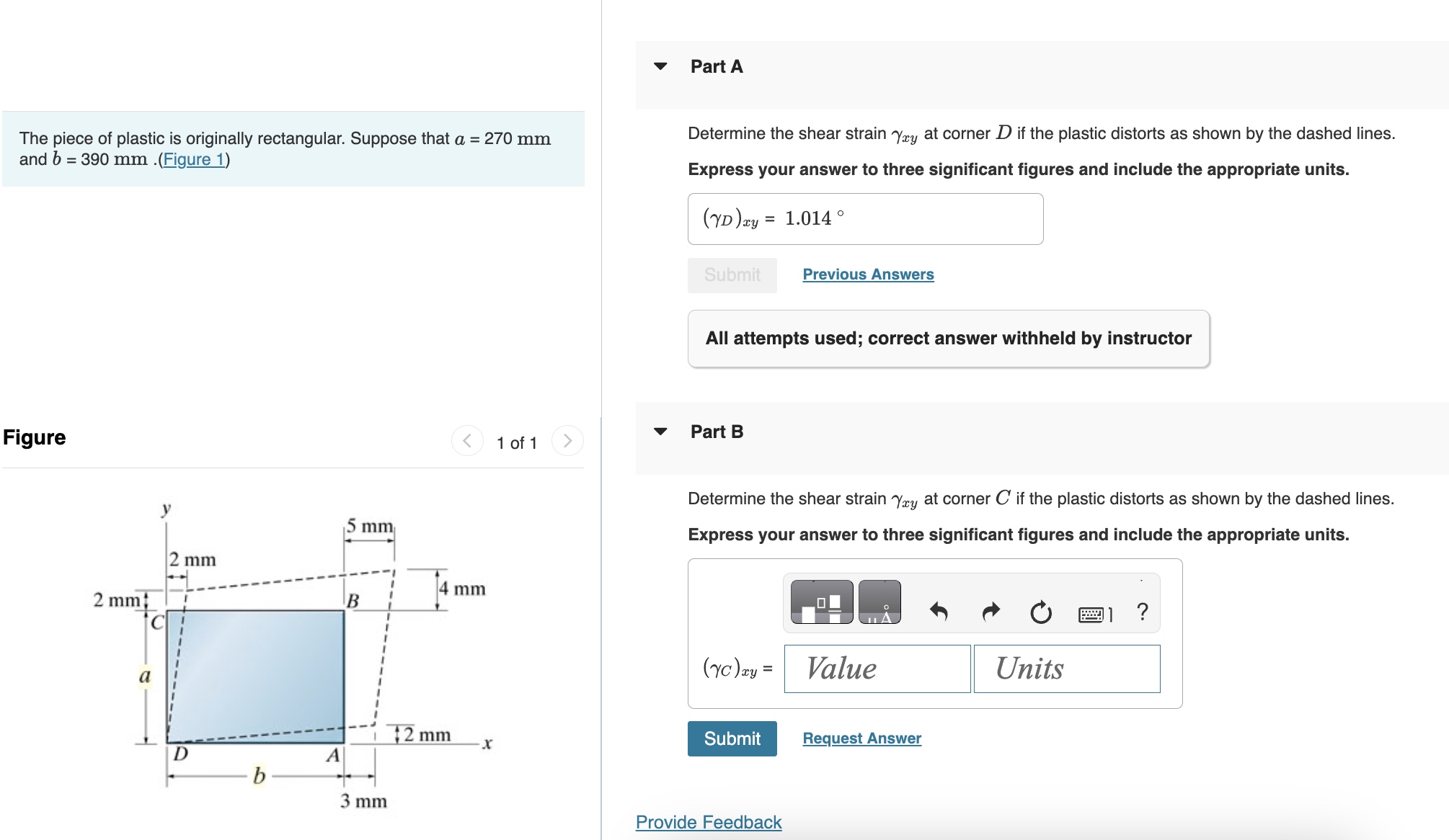 Solved Part AThe piece of plastic is originally rectangular. | Chegg.com