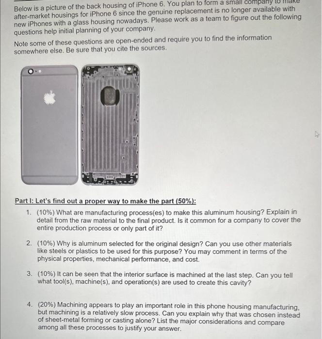 Solved Below is a picture of the back housing of iPhone 6. | Chegg.com