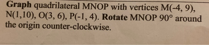 Solved Graph quadrilateral MNOP with vertices M(-4,9), | Chegg.com