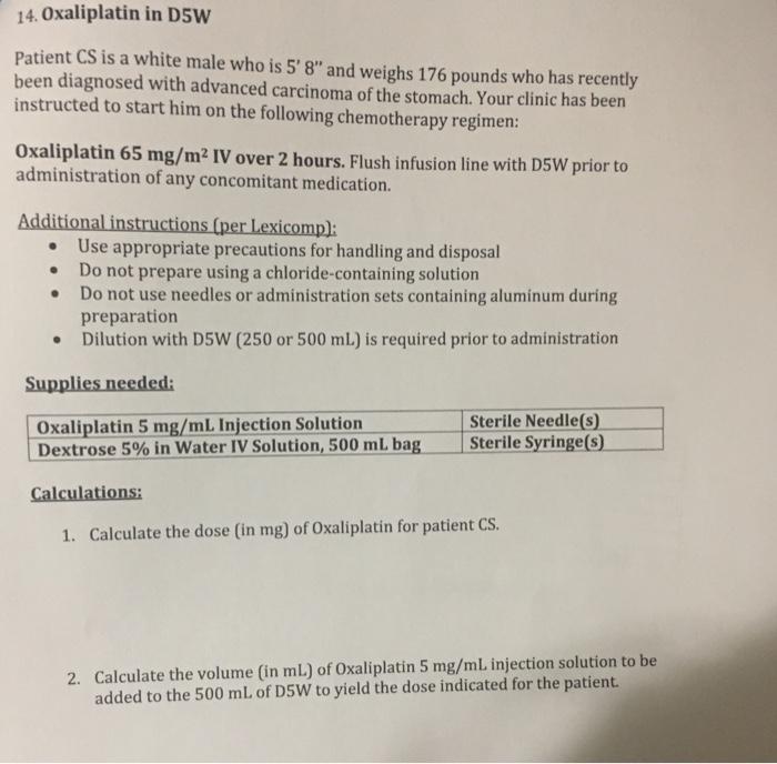Solved 10. Total Parenteral Nutrition (TPN) Solution Review | Chegg.com