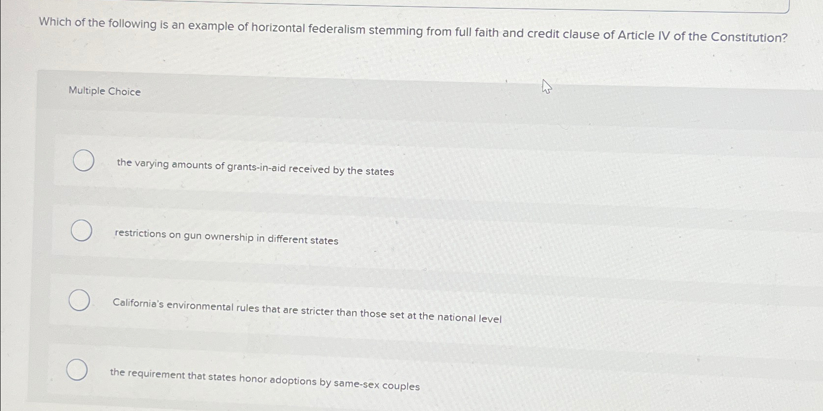 Solved Which of the following is an example of horizontal | Chegg.com